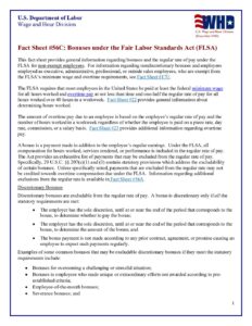 DOL Fact Sheet 56c-Bonuses - Firefighter Overtime
